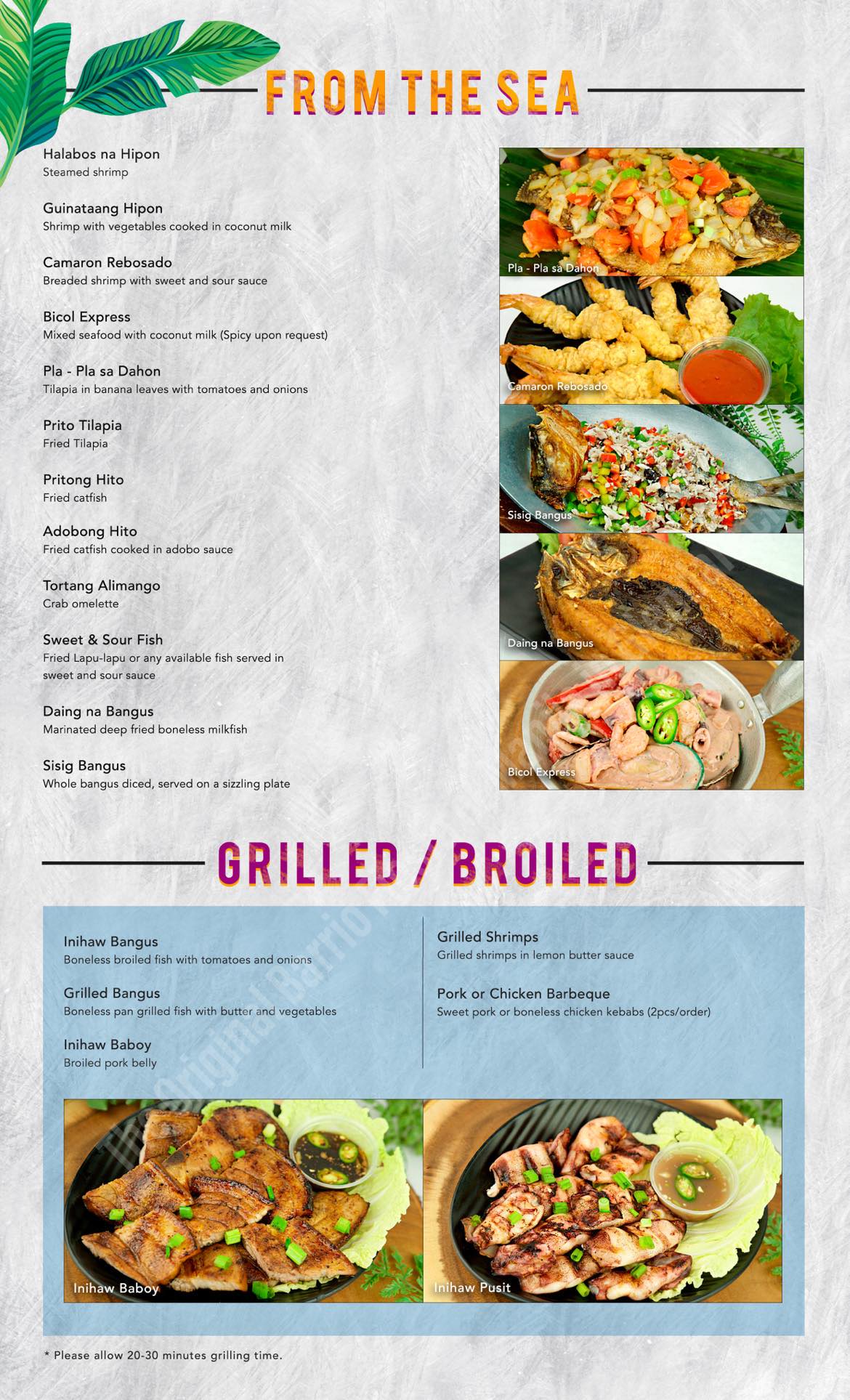 Full Menu – The Original Barrio Fiesta of Manila in Glendale, CA