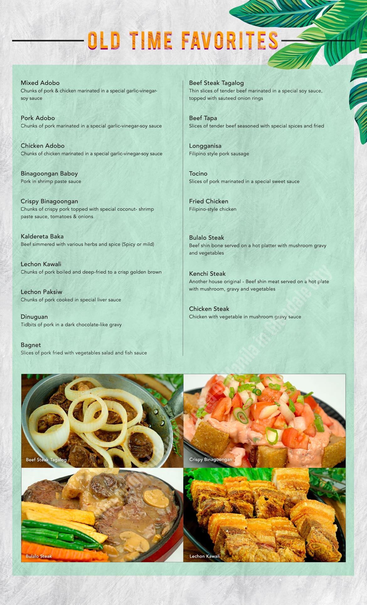 Full Menu – The Original Barrio Fiesta of Manila in Glendale, CA